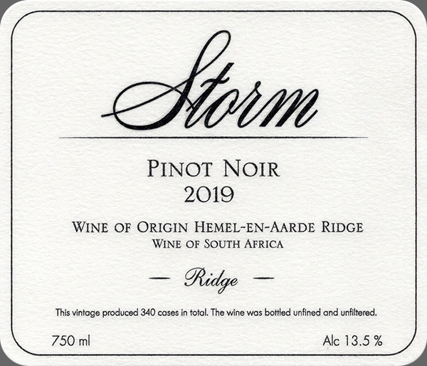 【スプレッド・ワイン】2019年ストーム リッジ ピノ・ノワール